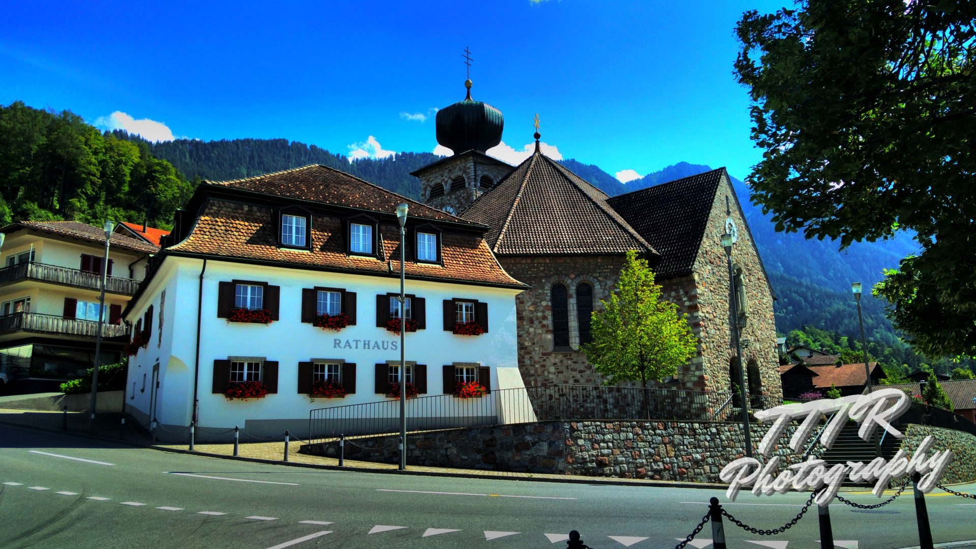 Triesenberg, Liechtenstein - Beginning the ascent of the country