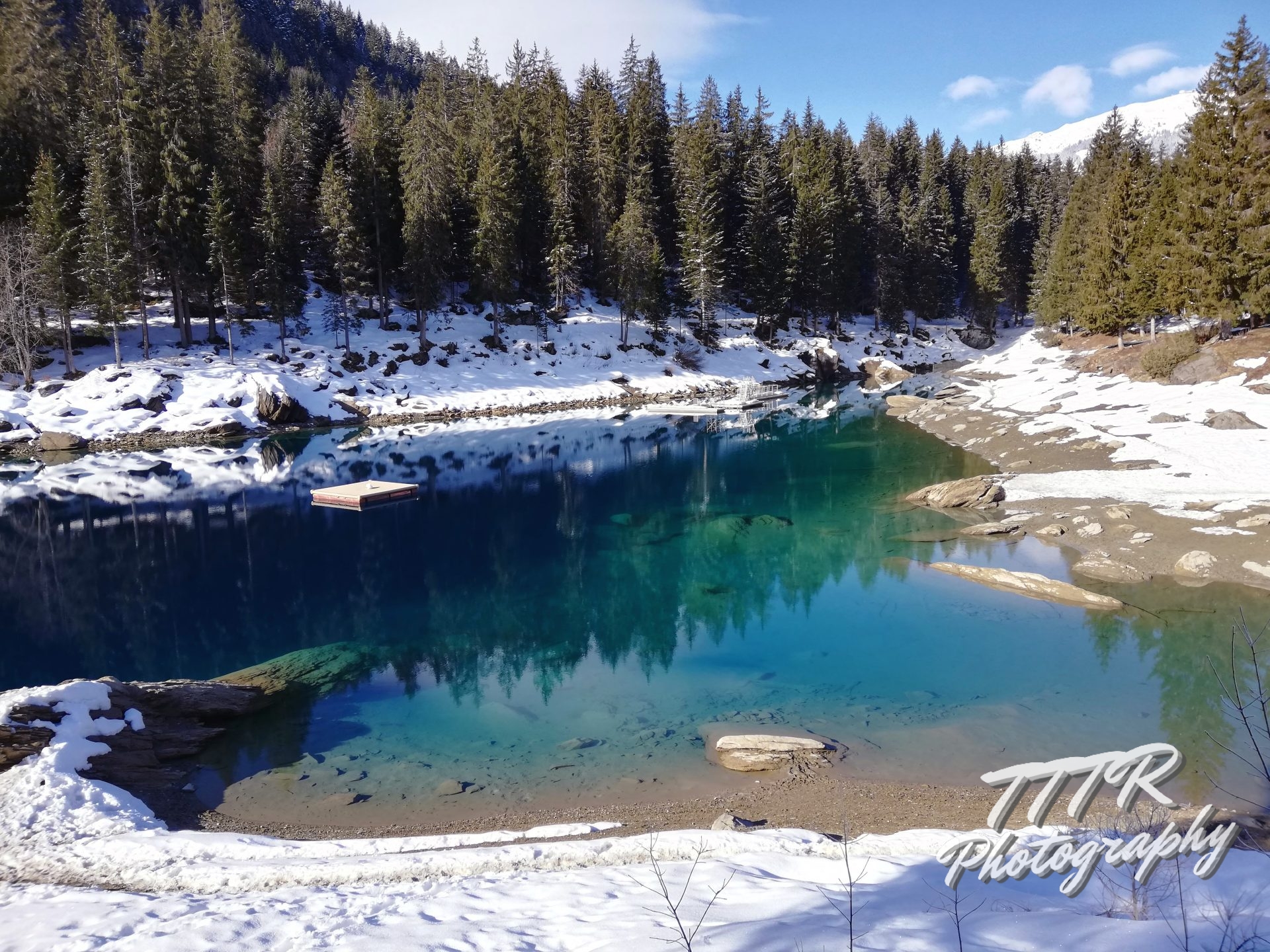 Caumasee, Switzerland - Ice blue water in winter