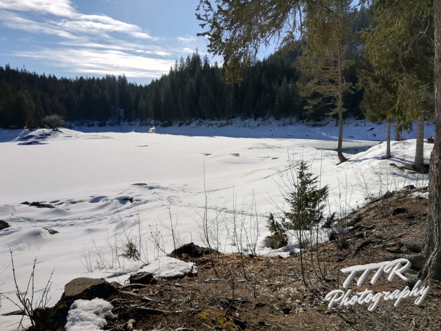 Caumasee, Switzerland - Ice blue water in winter