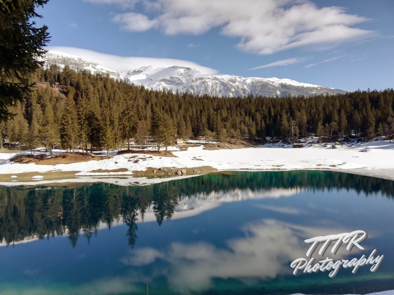 Caumasee, Switzerland - Ice blue water in winter